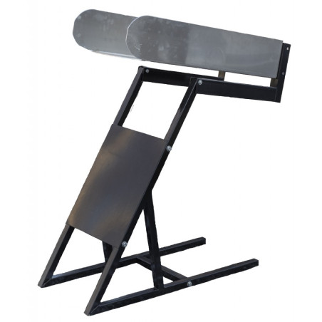 Verkkopussien pakkauslaitteen kaukalo samaan jalkaosaan